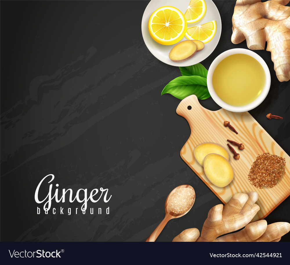 Ginger black background Royalty Free Vector Image