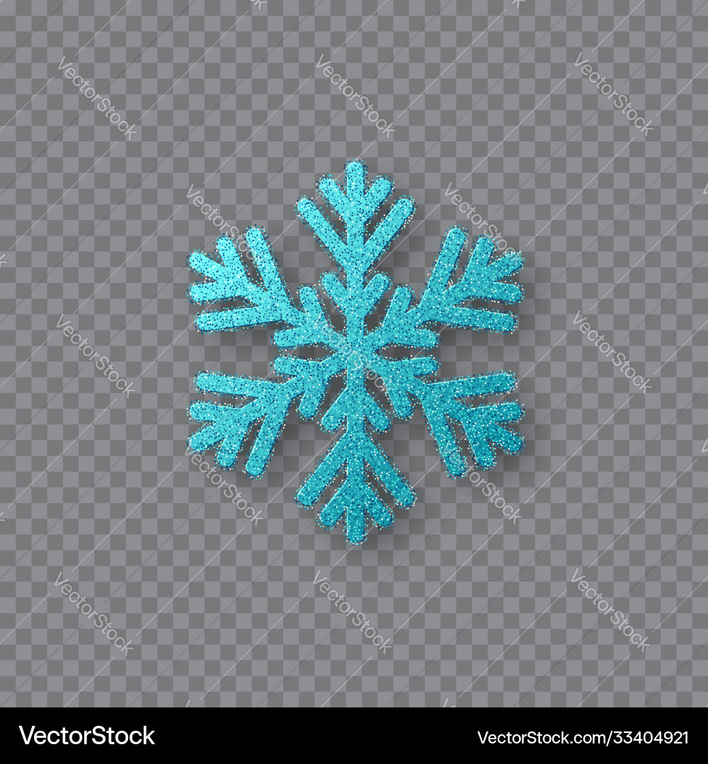 Glitter blue snowflake Royalty Free Vector Image