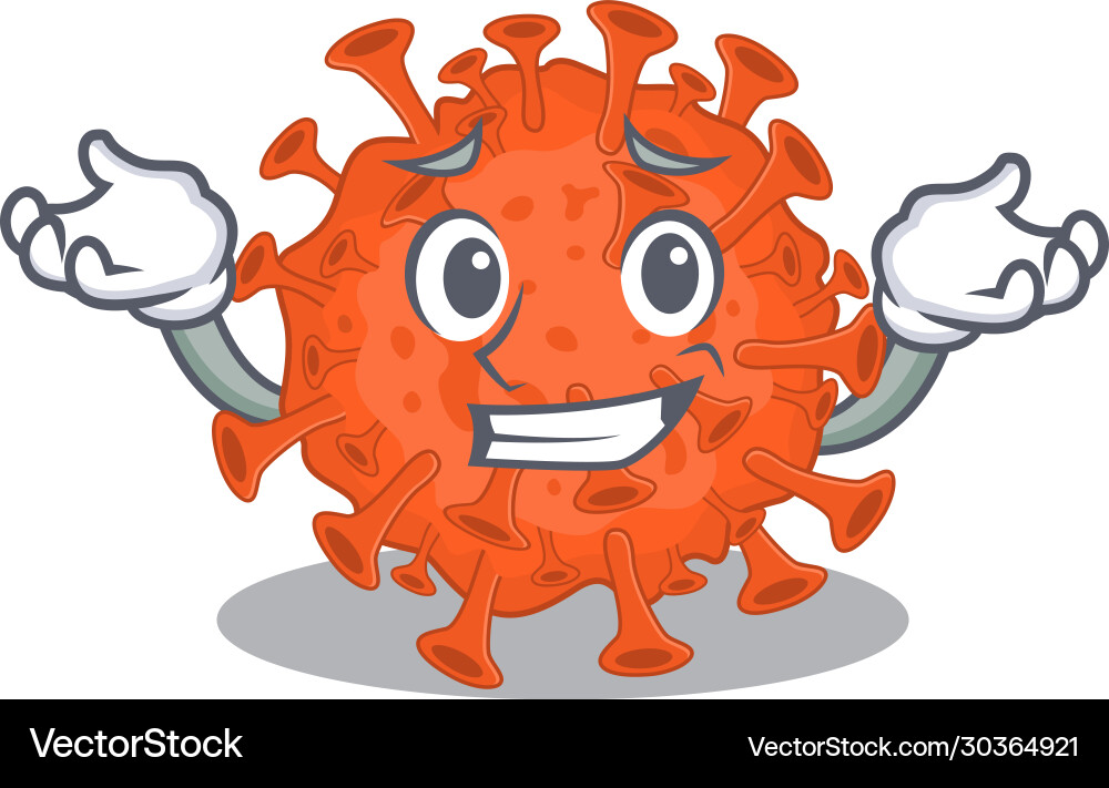 Happy face electron microscope coronavirus Vector Image