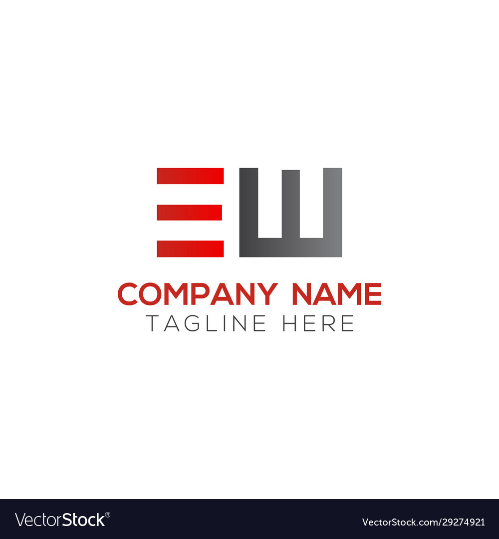 Initial ew letter logo with creative modern Vector Image