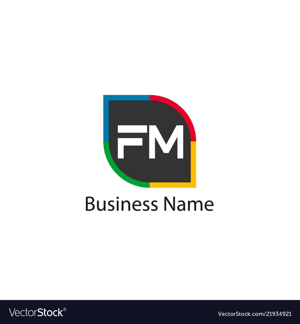 Initial letter fm logo template design Royalty Free Vector