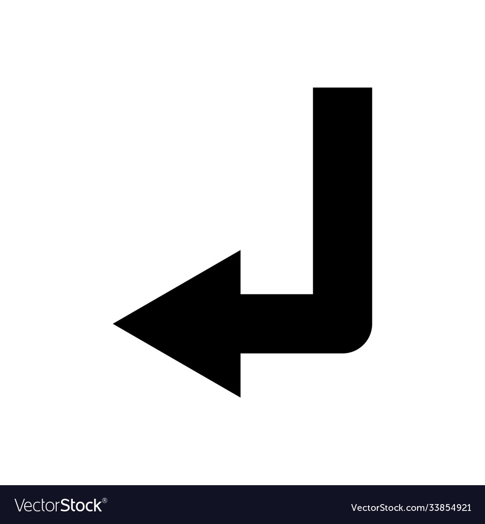 Left turn arrow icon design template Royalty Free Vector