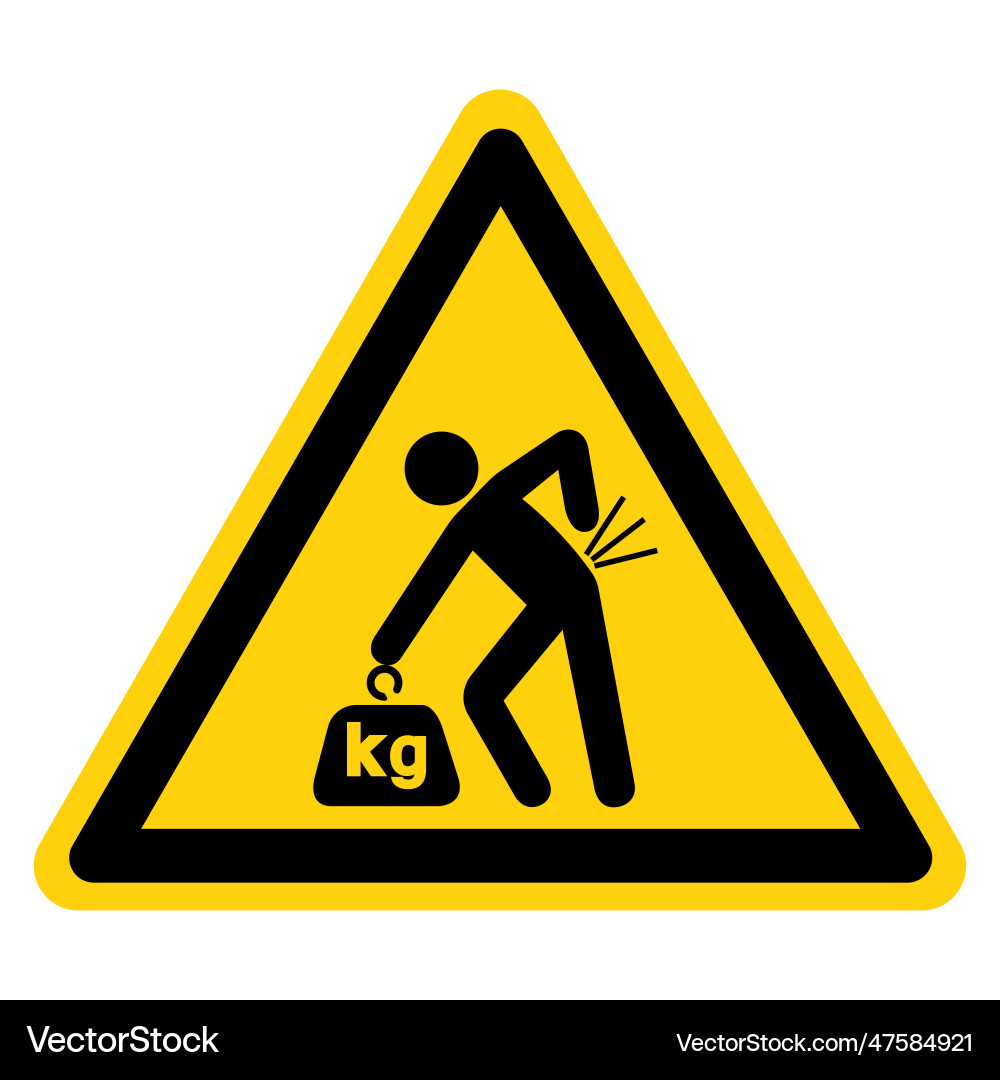 Lifting hazard symbol sign isolate on white Vector Image