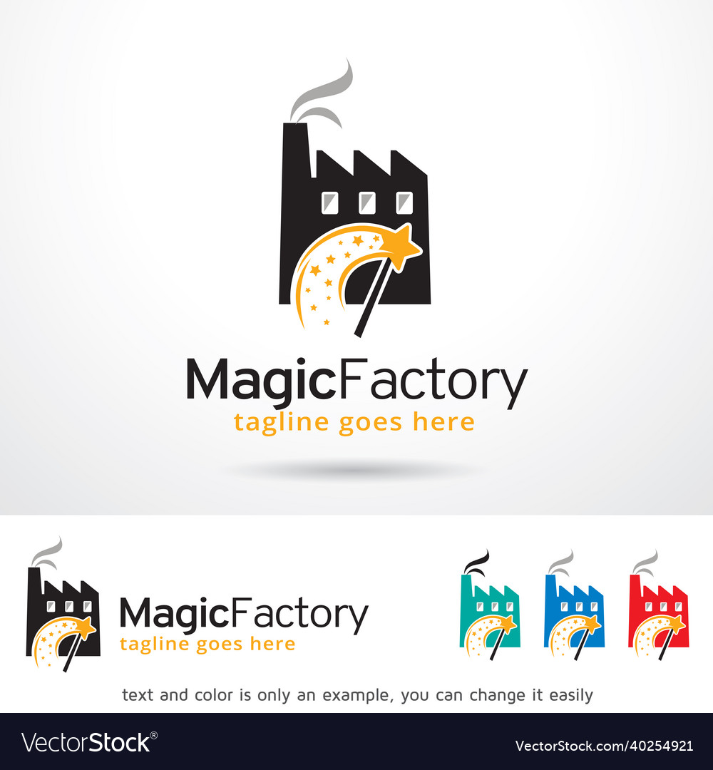 Magic factory logo template Royalty Free Vector Image