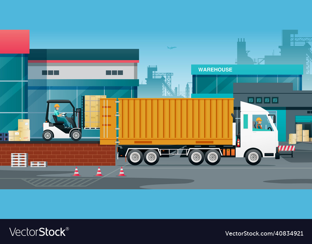 Outside the warehouse Royalty Free Vector Image