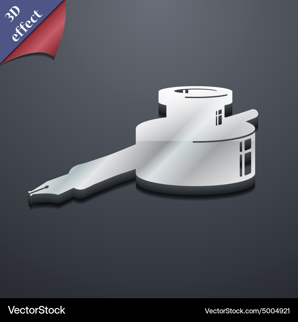 Pen and ink icon symbol 3d style trendy modern Vector Image