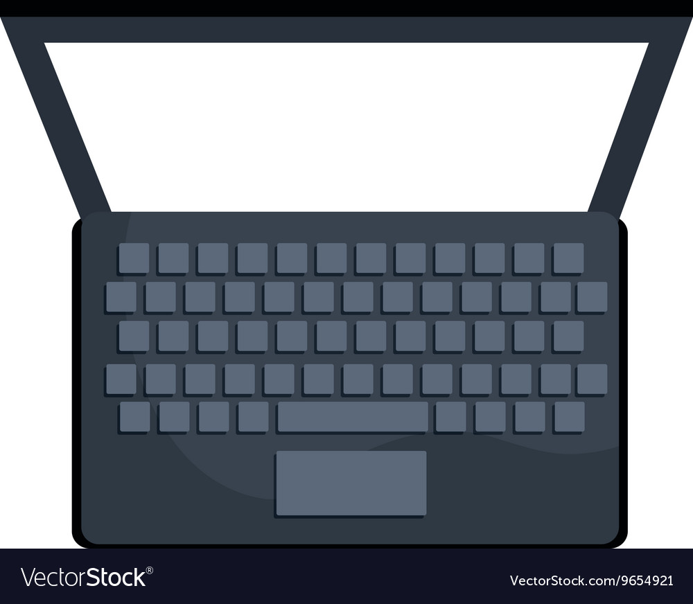 Personal computer laptop device over white Vector Image