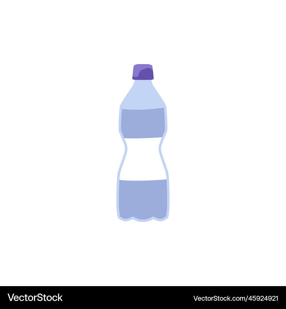 Plastic bottle of clean water cartoon flat Vector Image