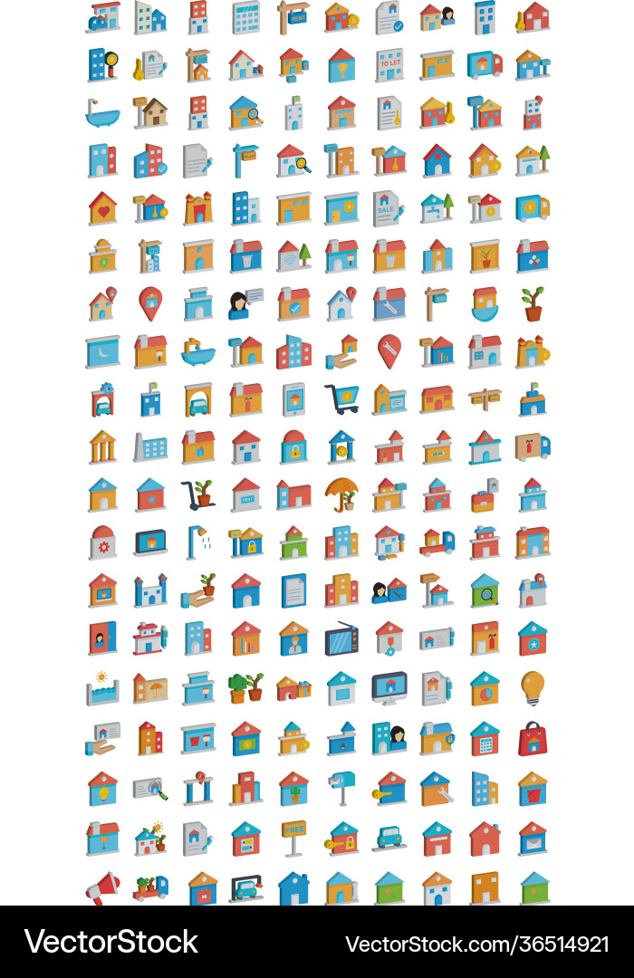 Real estate and building isolated icon whi Vector Image
