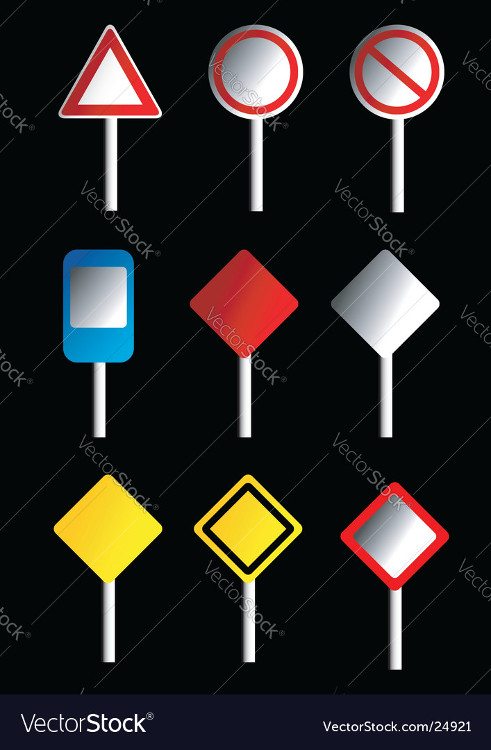 Road signs design Royalty Free Vector Image - VectorStock