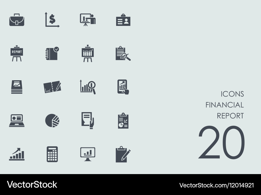 Set of financial report icons Royalty Free Vector Image