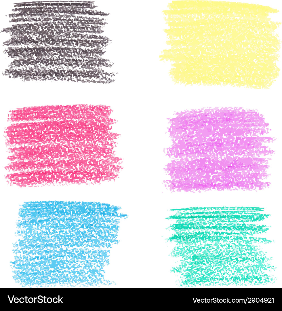 Set of wax crayon spots isolated on white Vector Image