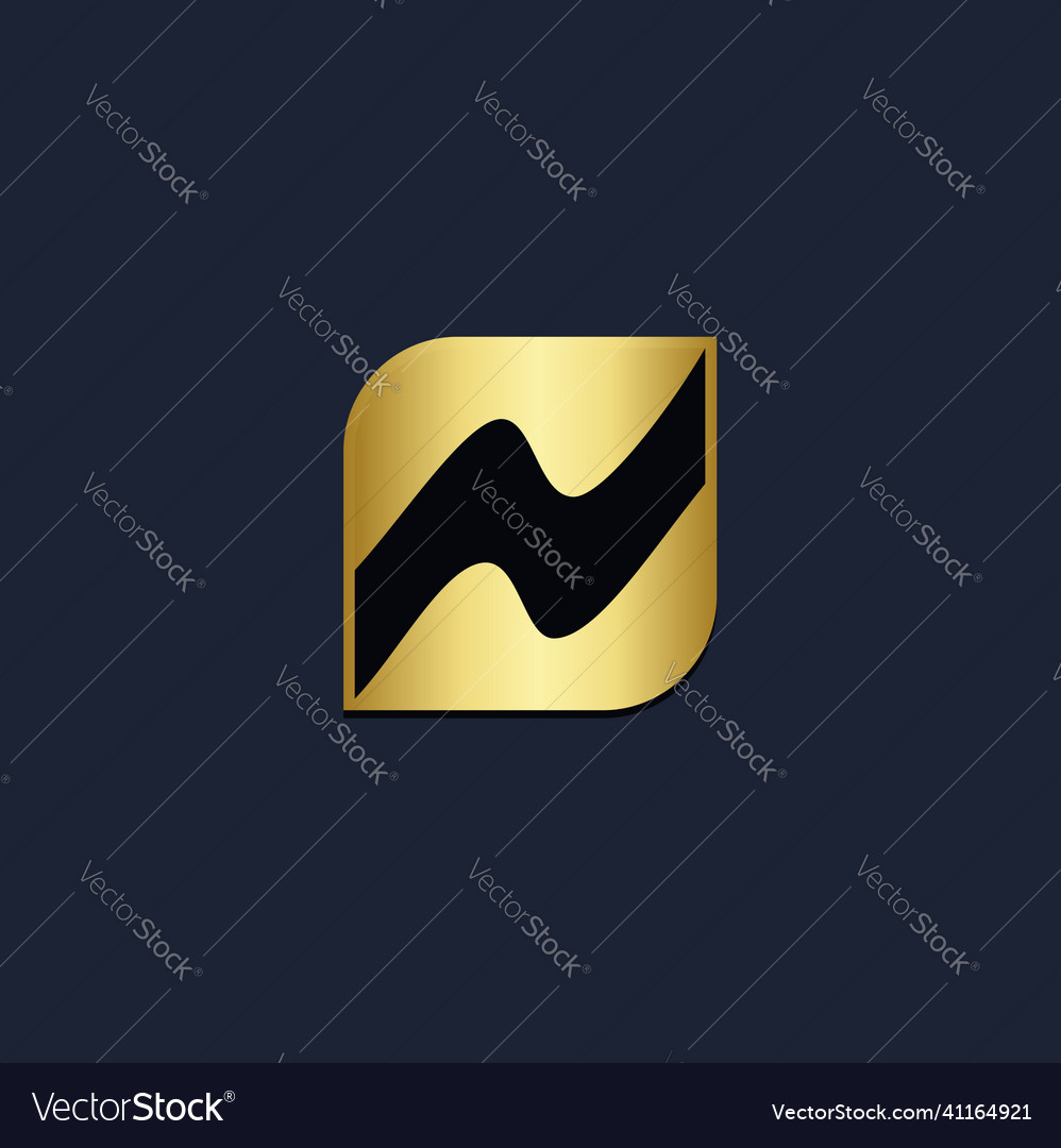 Square shape s initial gold logo Royalty Free Vector Image