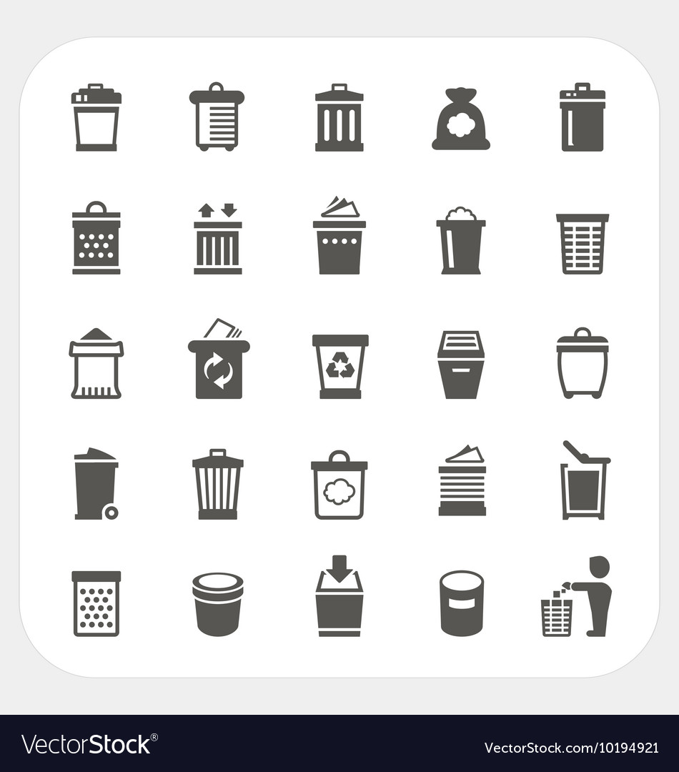 Trash icons set Royalty Free Vector Image - VectorStock