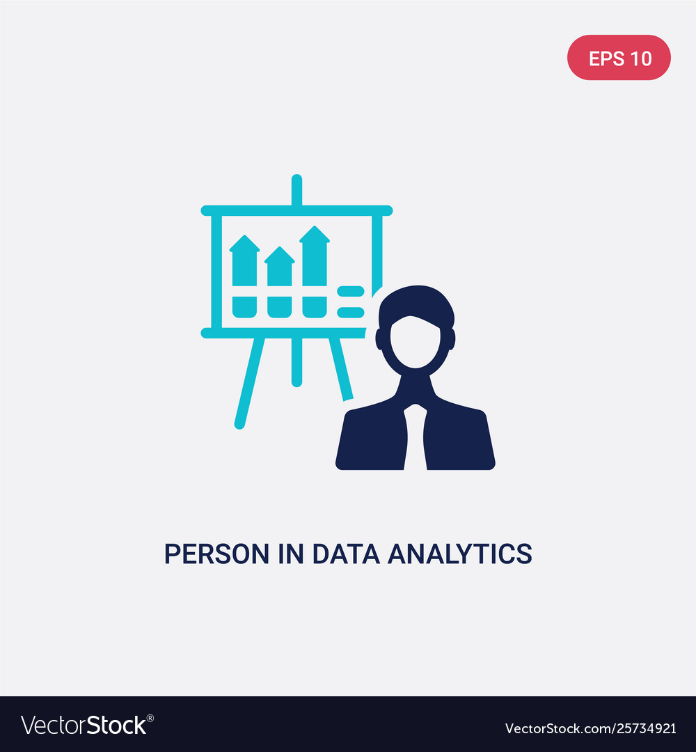Two color person in data analytics presentation Vector Image