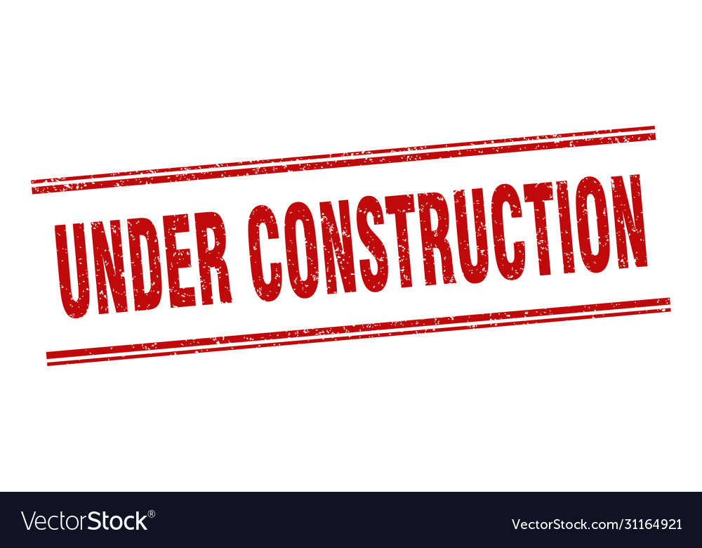 Under construction stamp label Royalty Free Vector Image