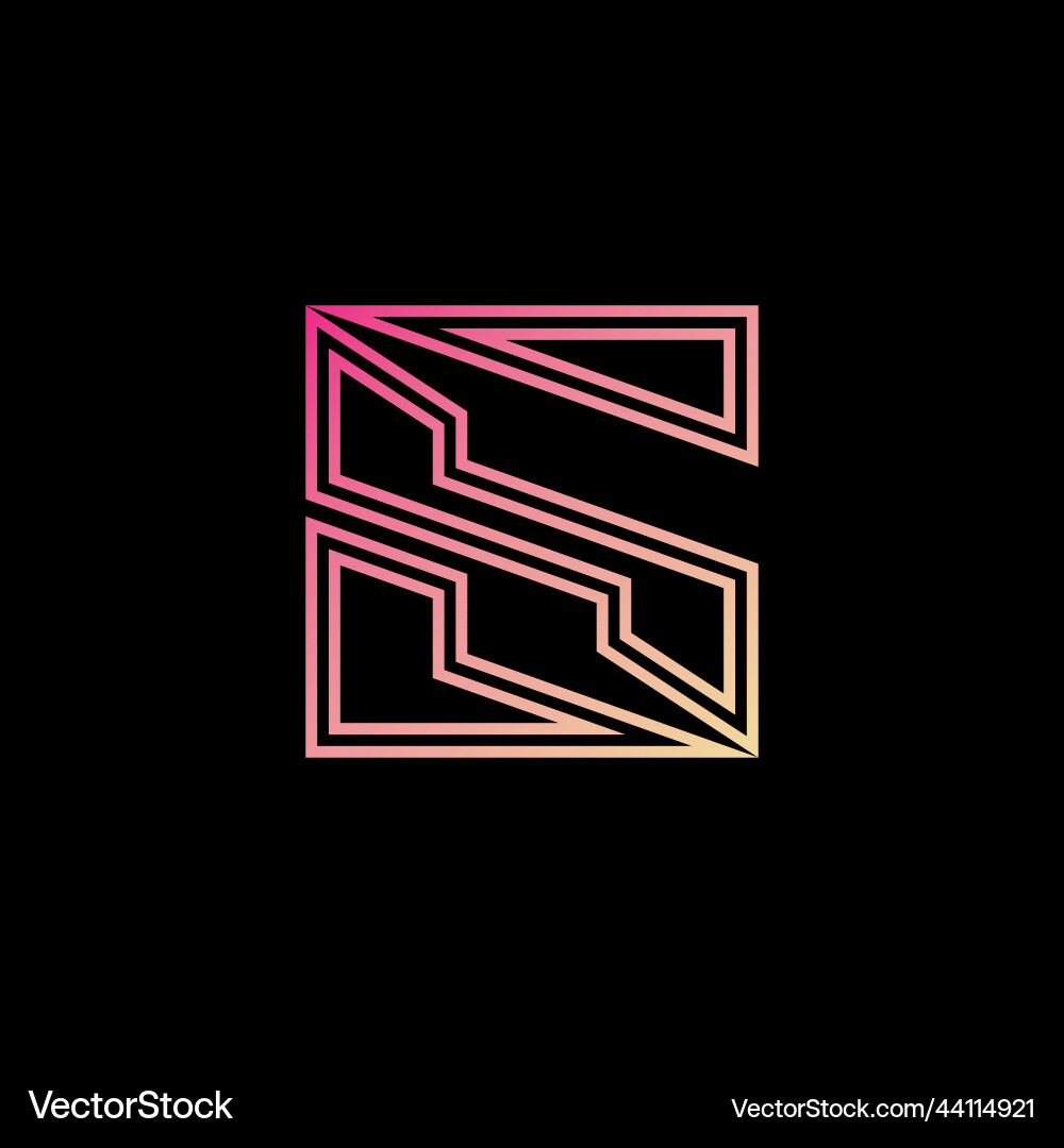 Unique letter or word s font with line out art Vector Image