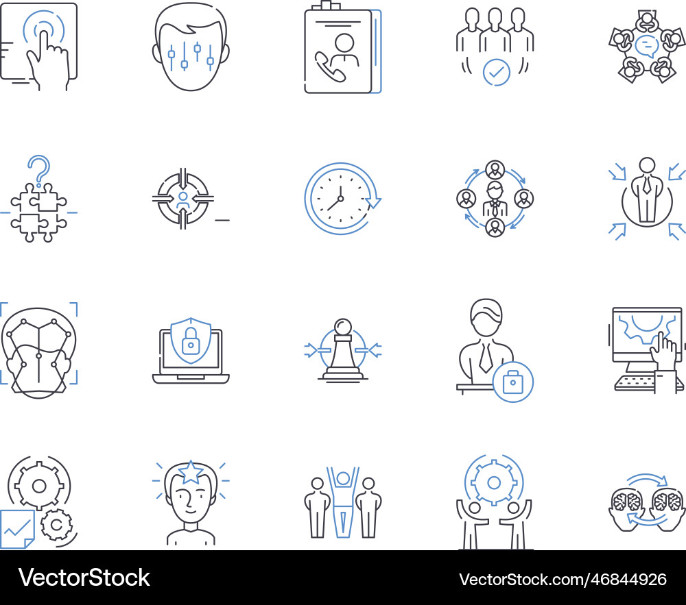 Affiliate agreements line icons collection Vector Image
