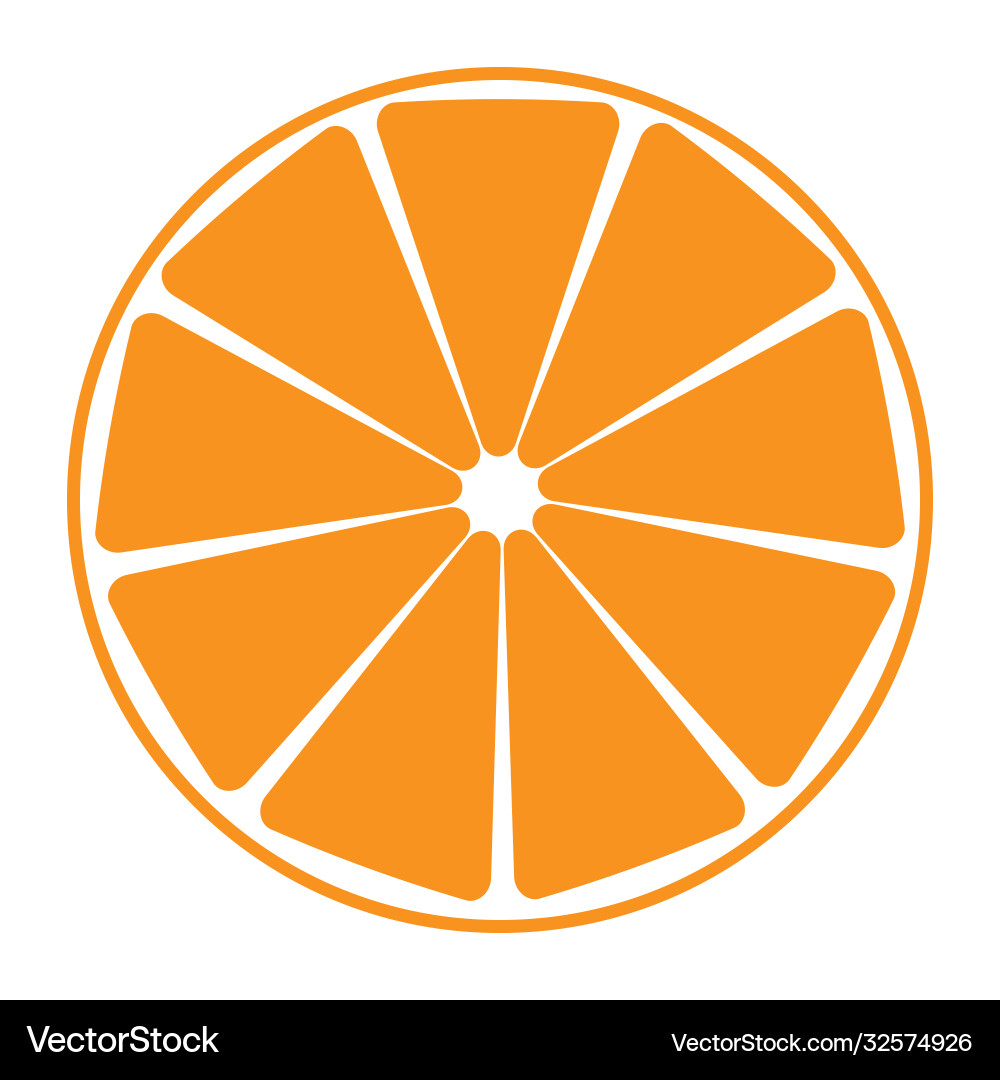 An orange in a cut half orange is isolated Vector Image