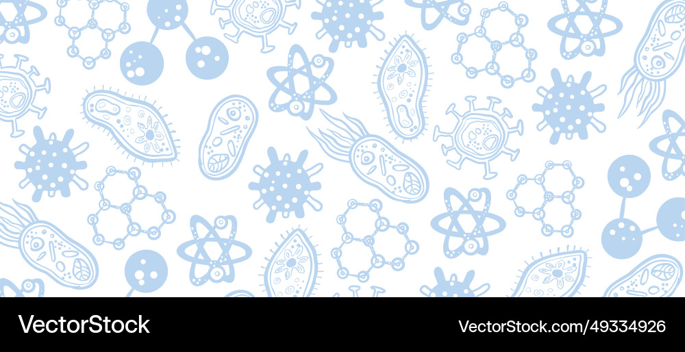Biology sketch doodle light background medicine Vector Image