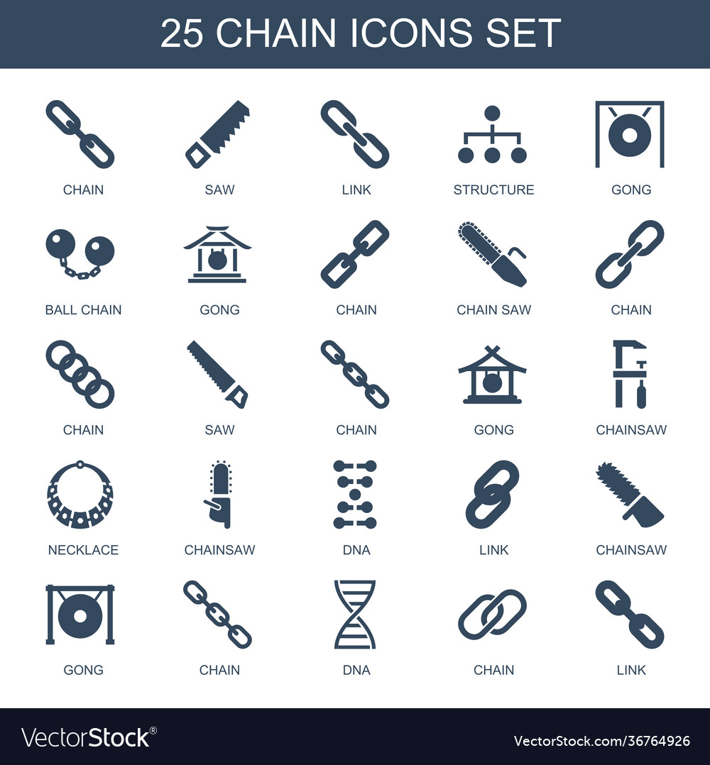 Chain icons Royalty Free Vector Image - VectorStock