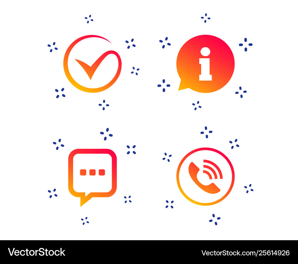 Check or tick phone call and information sign Vector Image