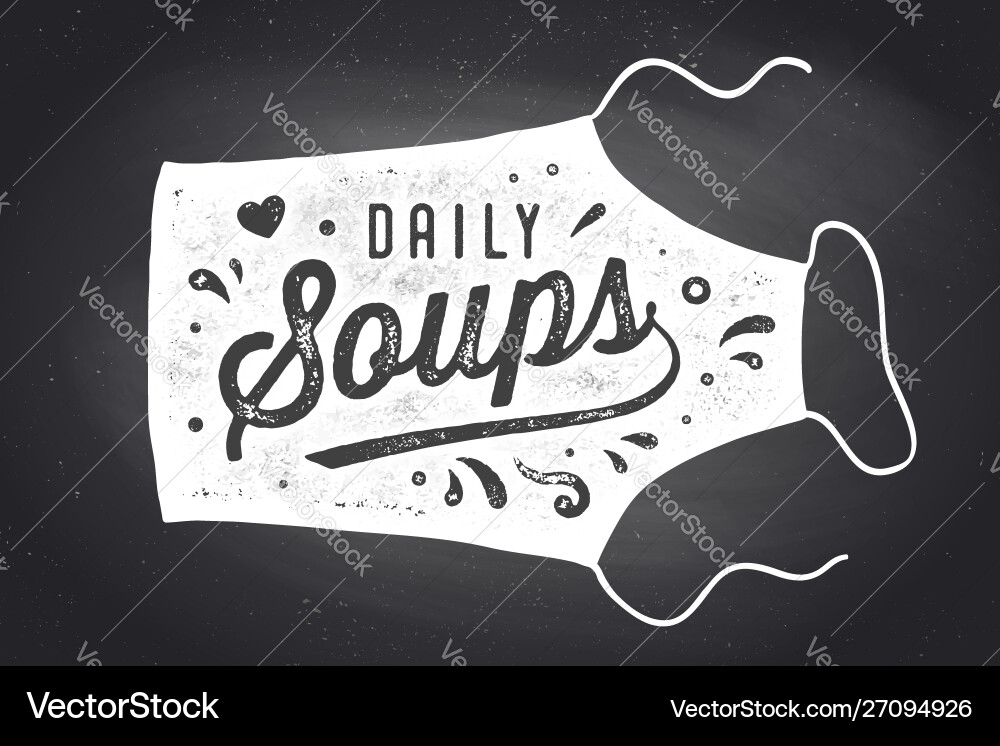 Daily soups apron lettering wall decor poster Vector Image