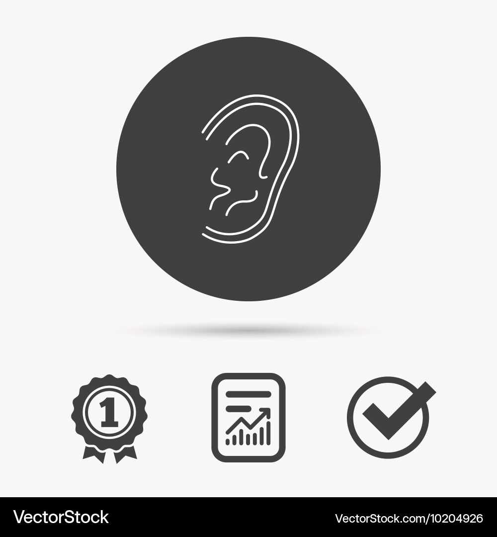 Ear icon hear or listen sign Royalty Free Vector Image