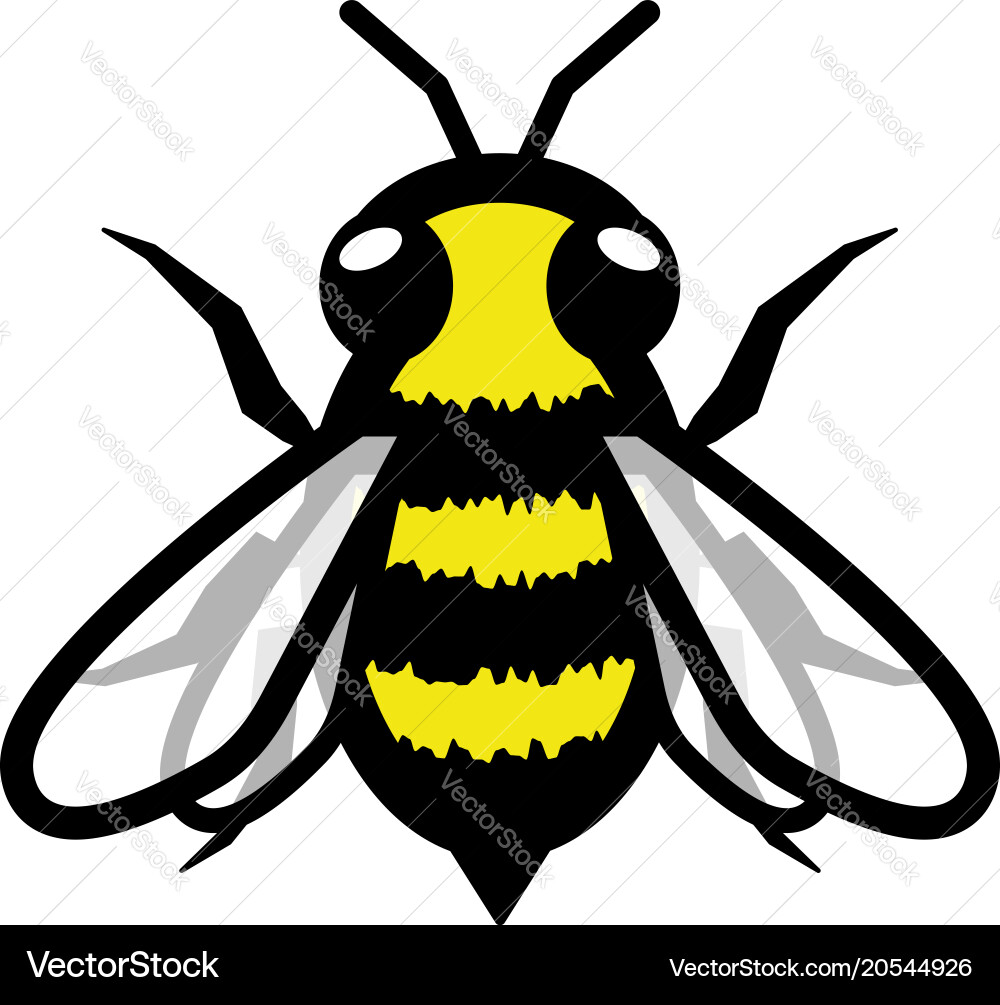 Fuzzy fluffy bee logo symbol icon sign Royalty Free Vector