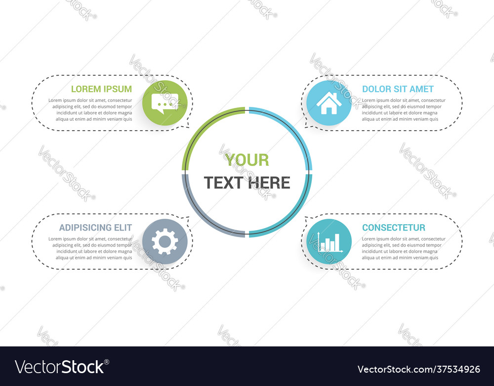 Infographic template with 4 elements Royalty Free Vector