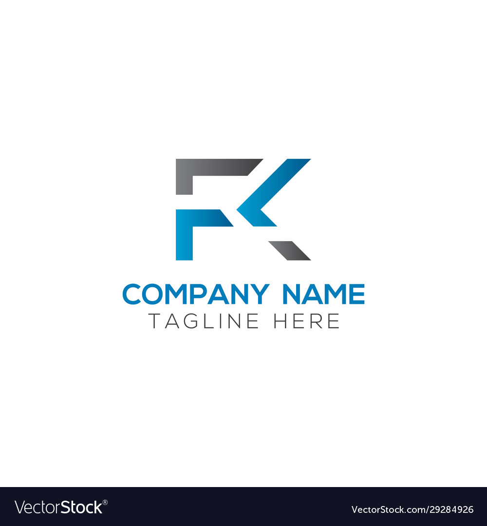 Initial letter fk logo design template creative Vector Image