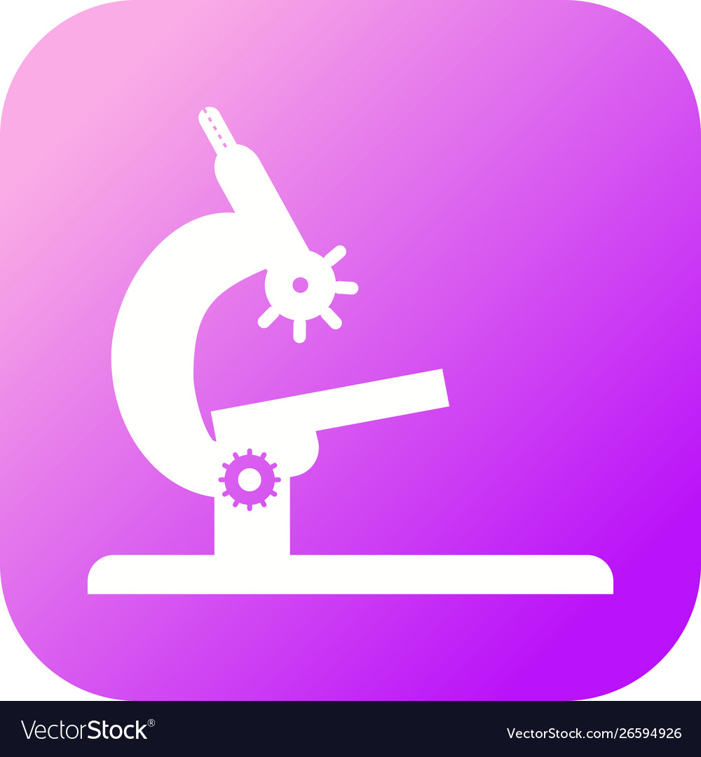Microscope glyph icon with gradient background Vector Image