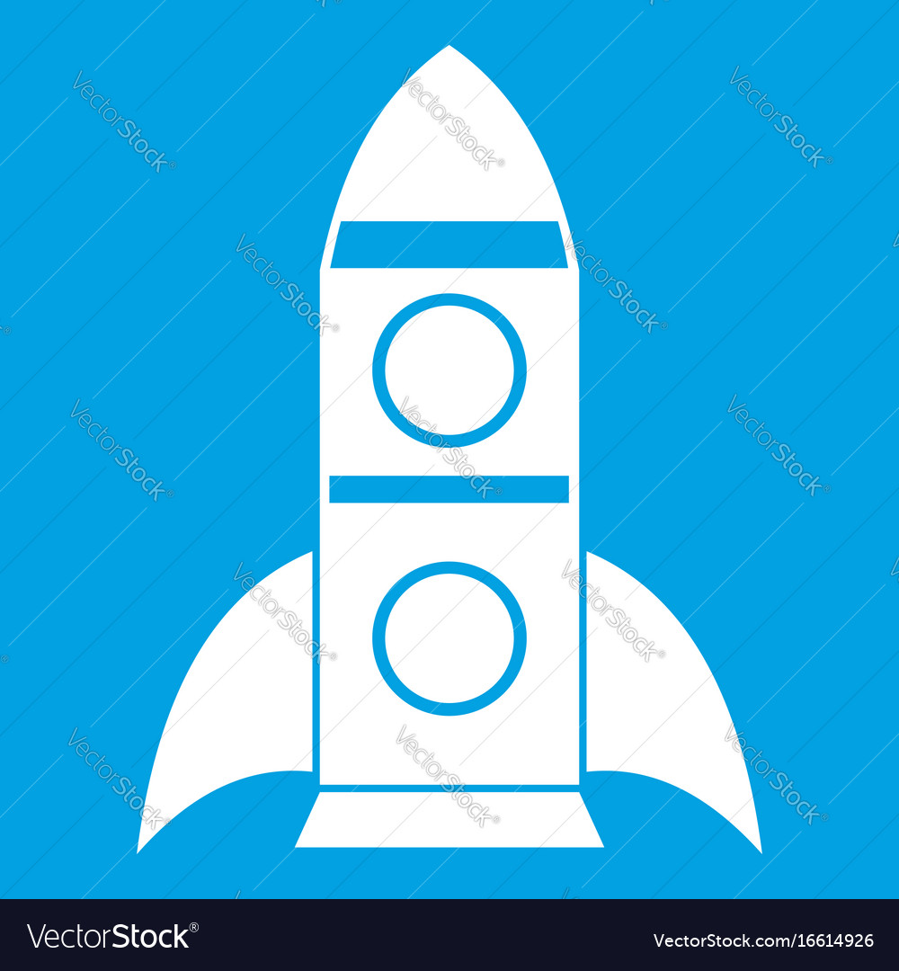 Rocket icon white Royalty Free Vector Image - VectorStock