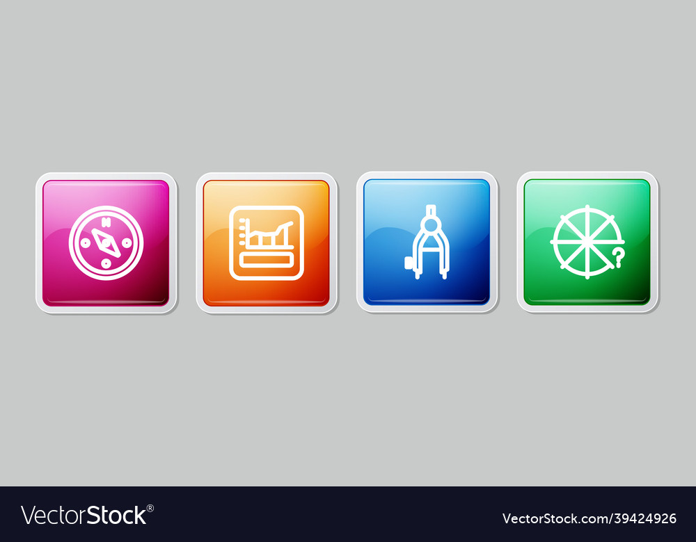 Set Line Compass Graph Schedule Chart Diagram Vector Image
