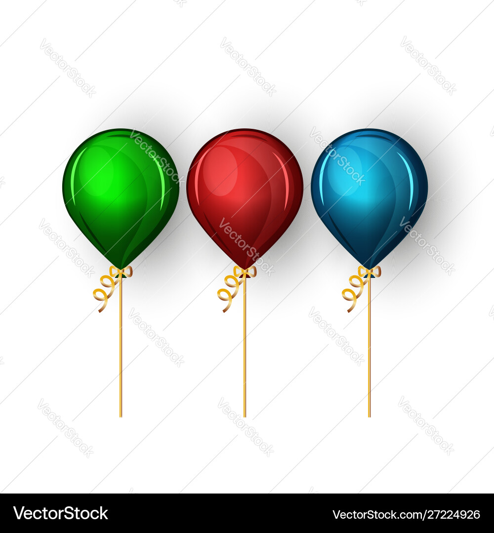 Set realistic balloons matte blue red and blue Vector Image