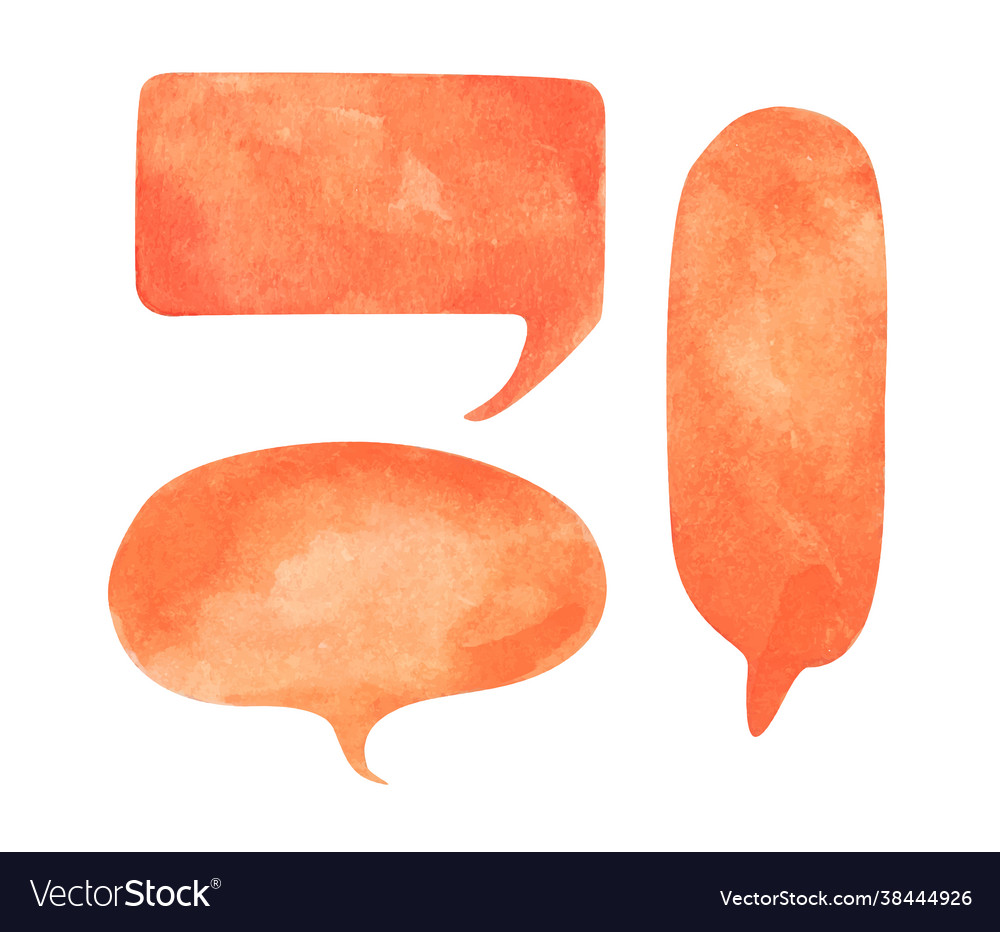 Set speech bubbles watercolor Royalty Free Vector Image