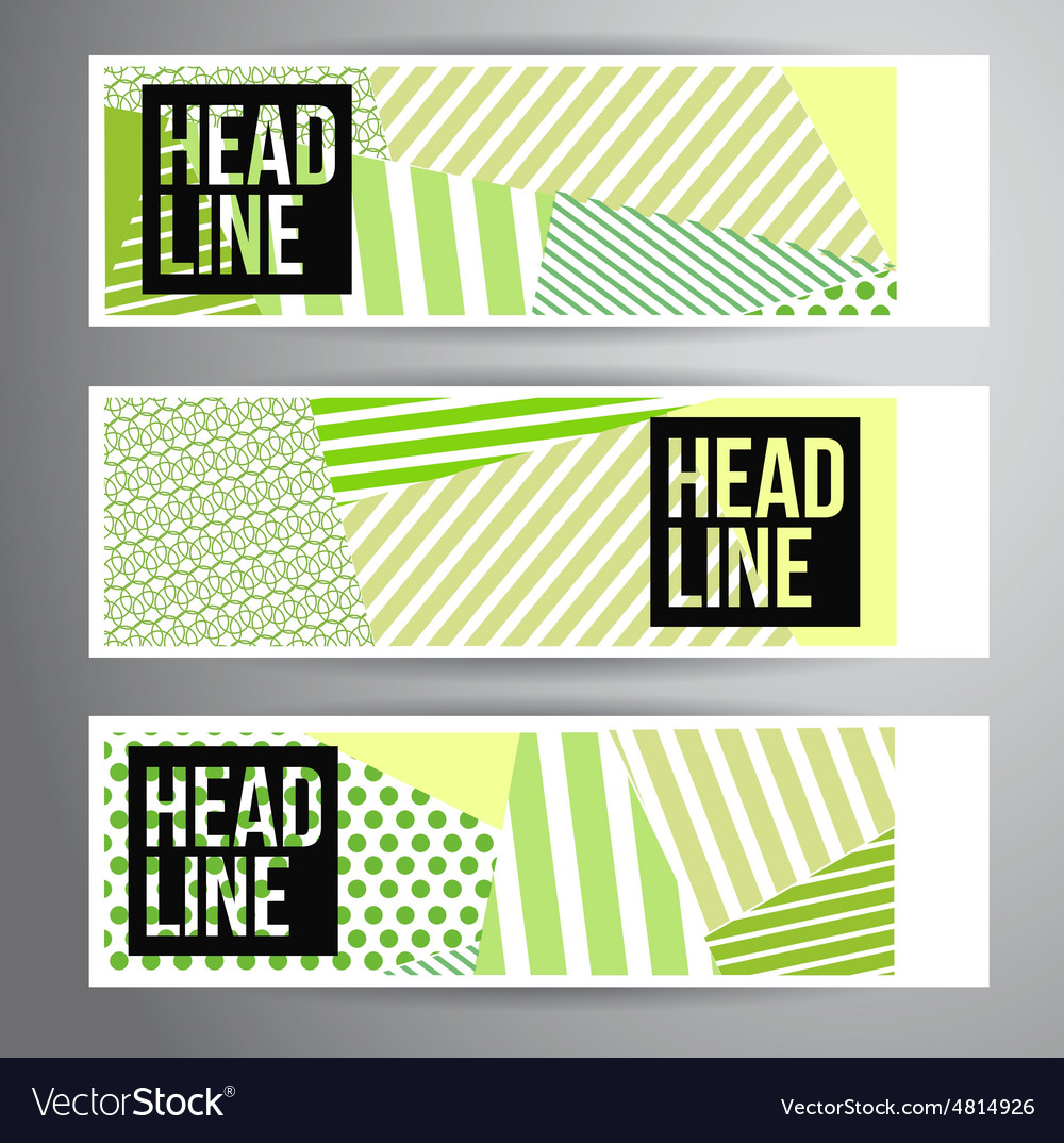 Striped pattern banners Royalty Free Vector Image