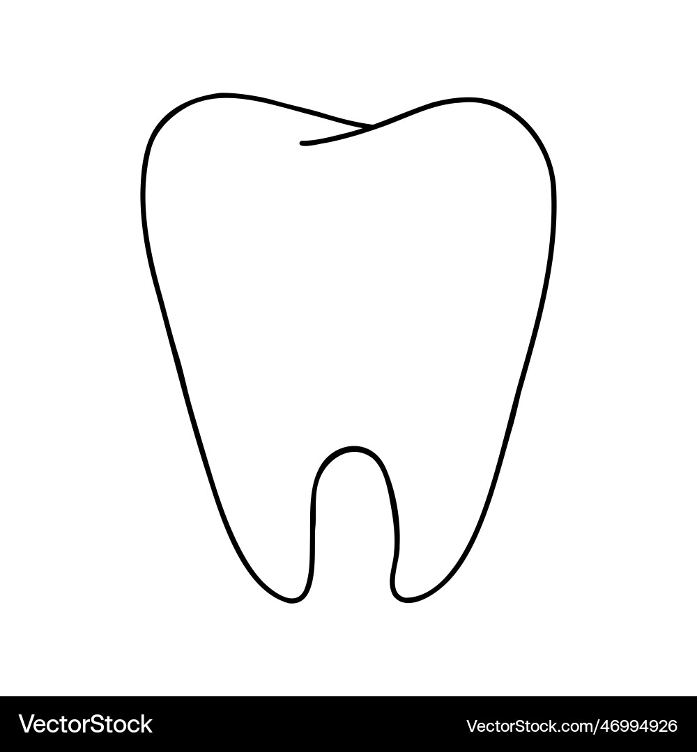 Tooth outline doodle icon dentistry stomatology Vector Image