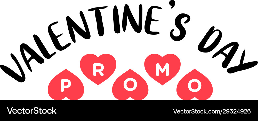 Valentines day promotion text with heart shaped Vector Image