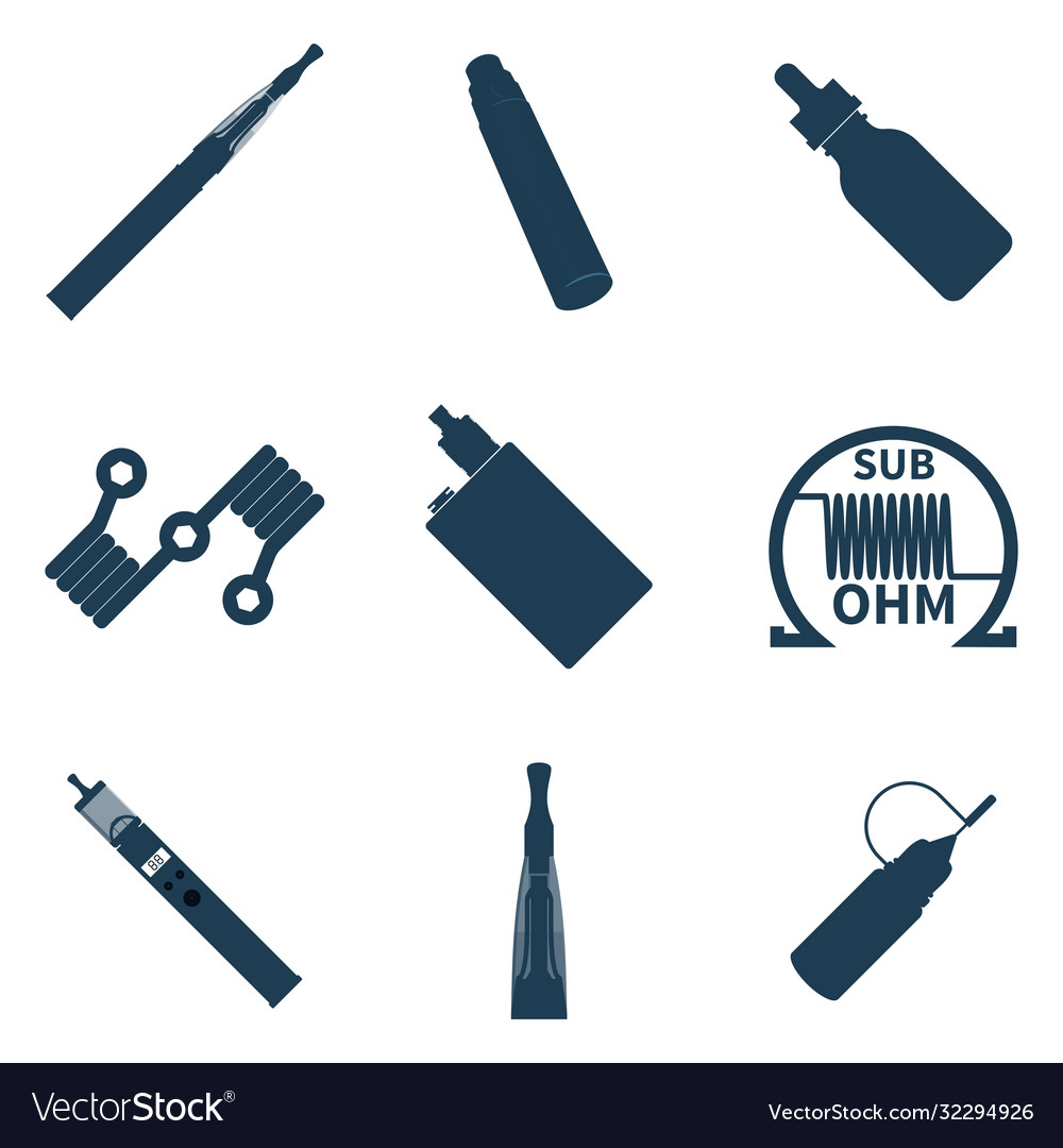 Vape icons elements set Royalty Free Vector Image