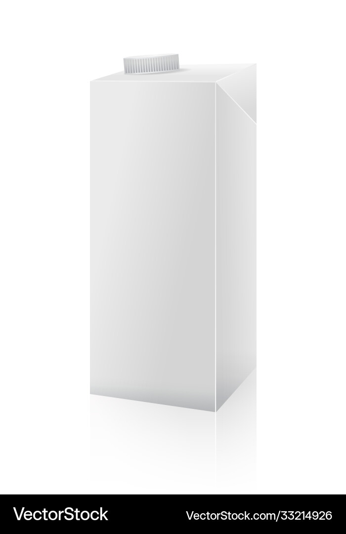White paper pack for milk juice and other Vector Image