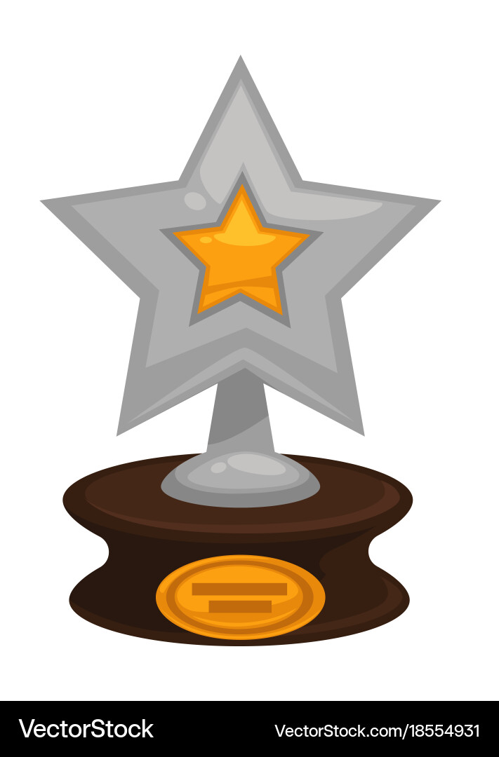Award star prize golden flat icon Royalty Free Vector Image