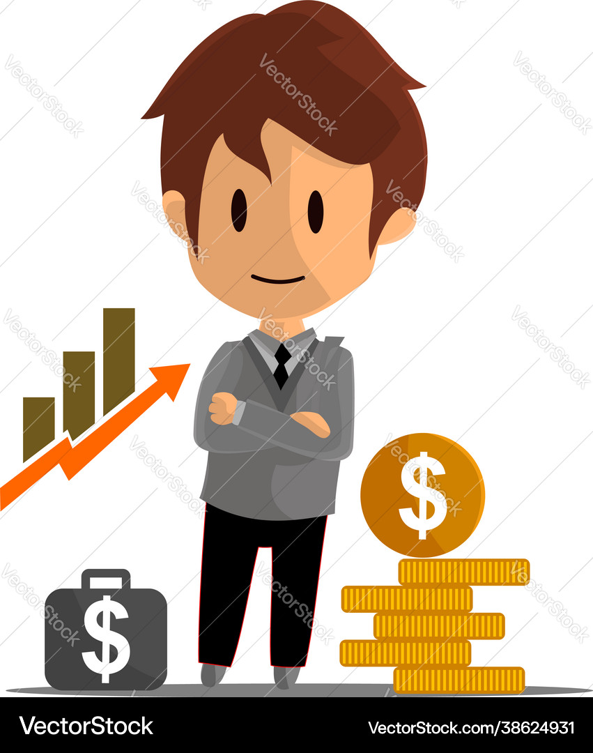 Business success achievement character design Vector Image