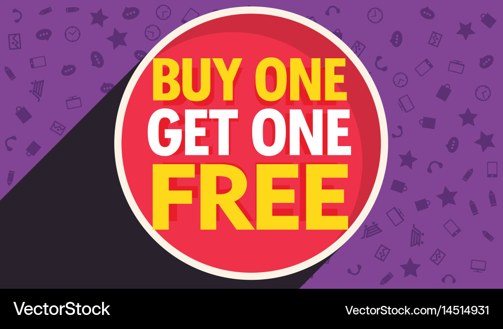 Buy one get free discount voucher design Vector Image