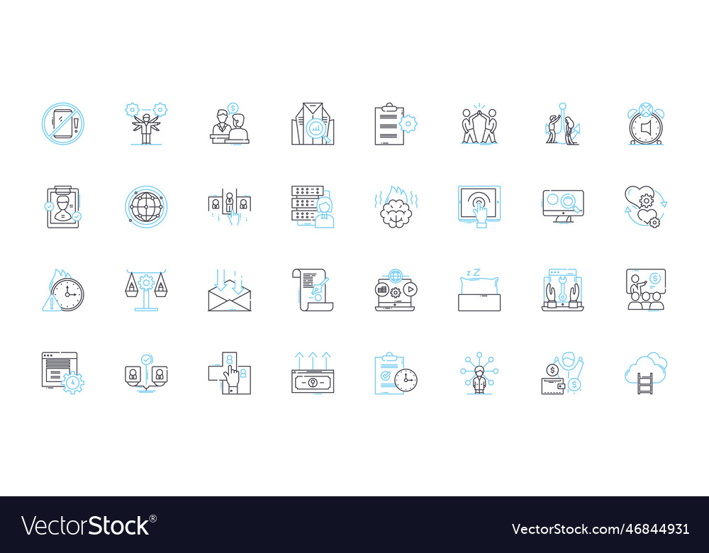 Career development linear icons set growth Vector Image Career development linear icons set growth Vector Image