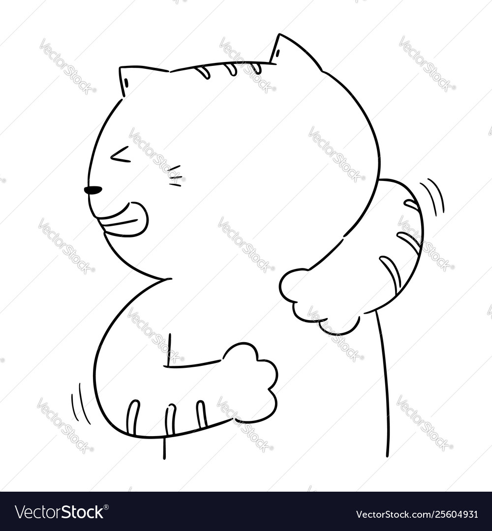 Cat scratching back Royalty Free Vector Image - VectorStock