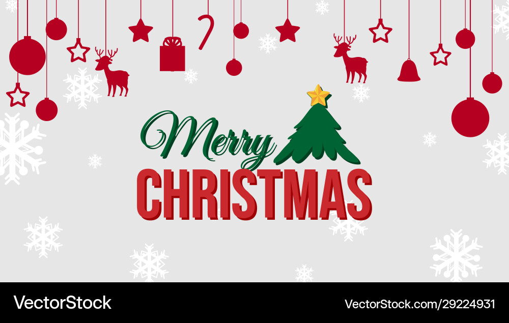 Christmas card template with red ornaments Vector Image