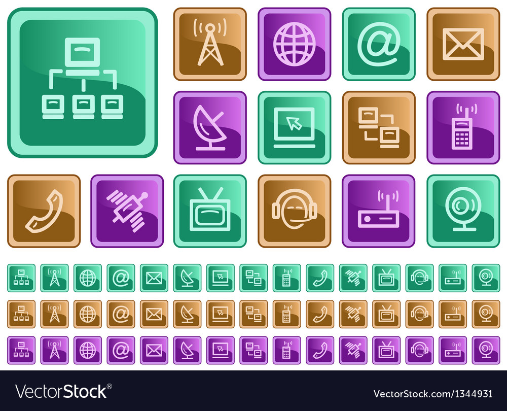 Communication buttons Royalty Free Vector Image
