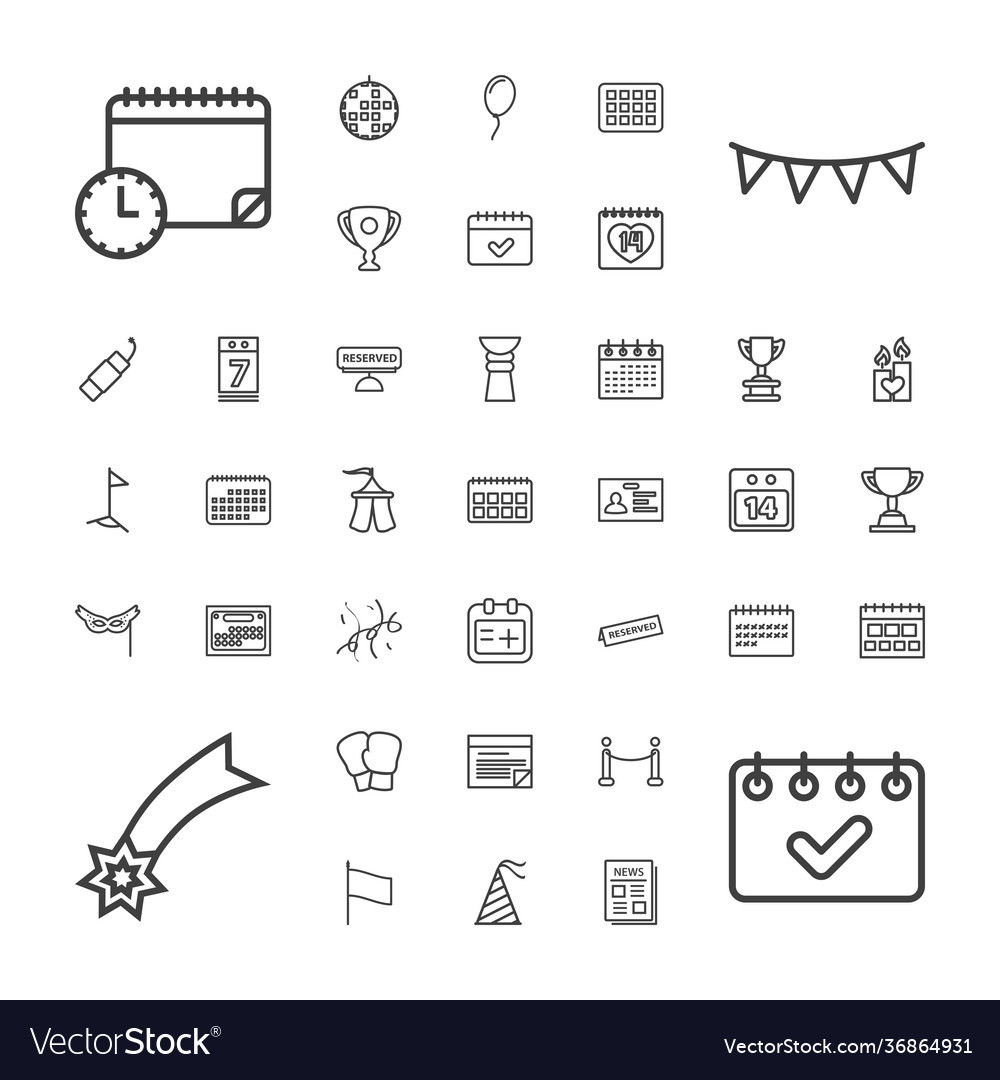 Event icons Royalty Free Vector Image - VectorStock