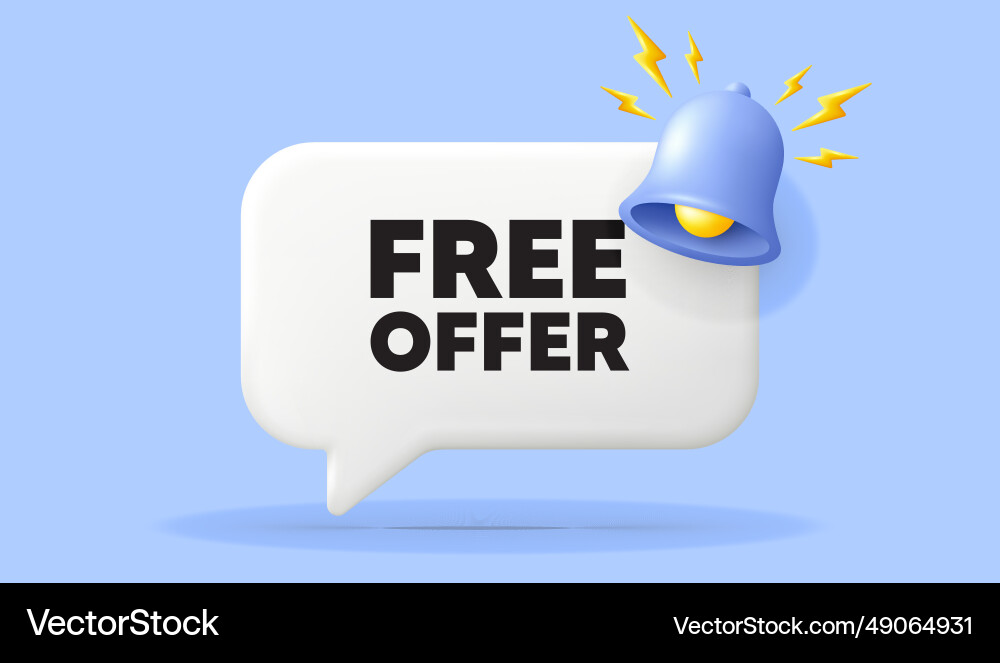 Free offer tag special sign 3d speech Royalty Free Vector